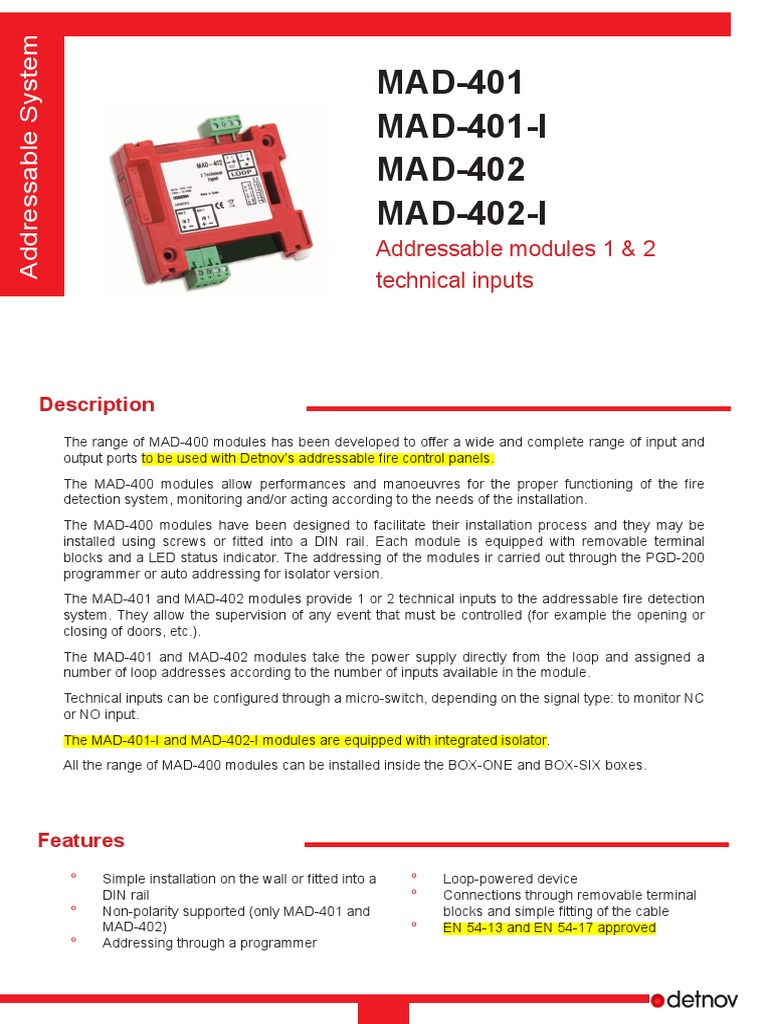 MAD-401 and MAD-402 Module Overview | PDF | Relay | Manufactured Goods