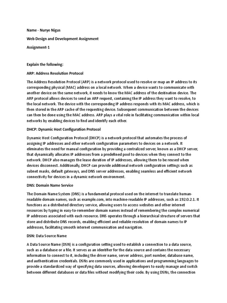 Web Design and Devlopment Assignment 1 | PDF | Transmission Control Protocol | Computer Network