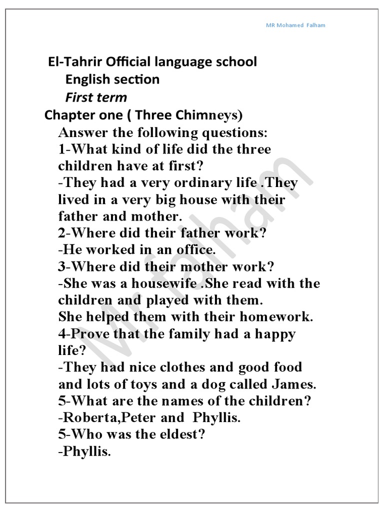 The Railway Children (Chapters 1,2,3 | PDF