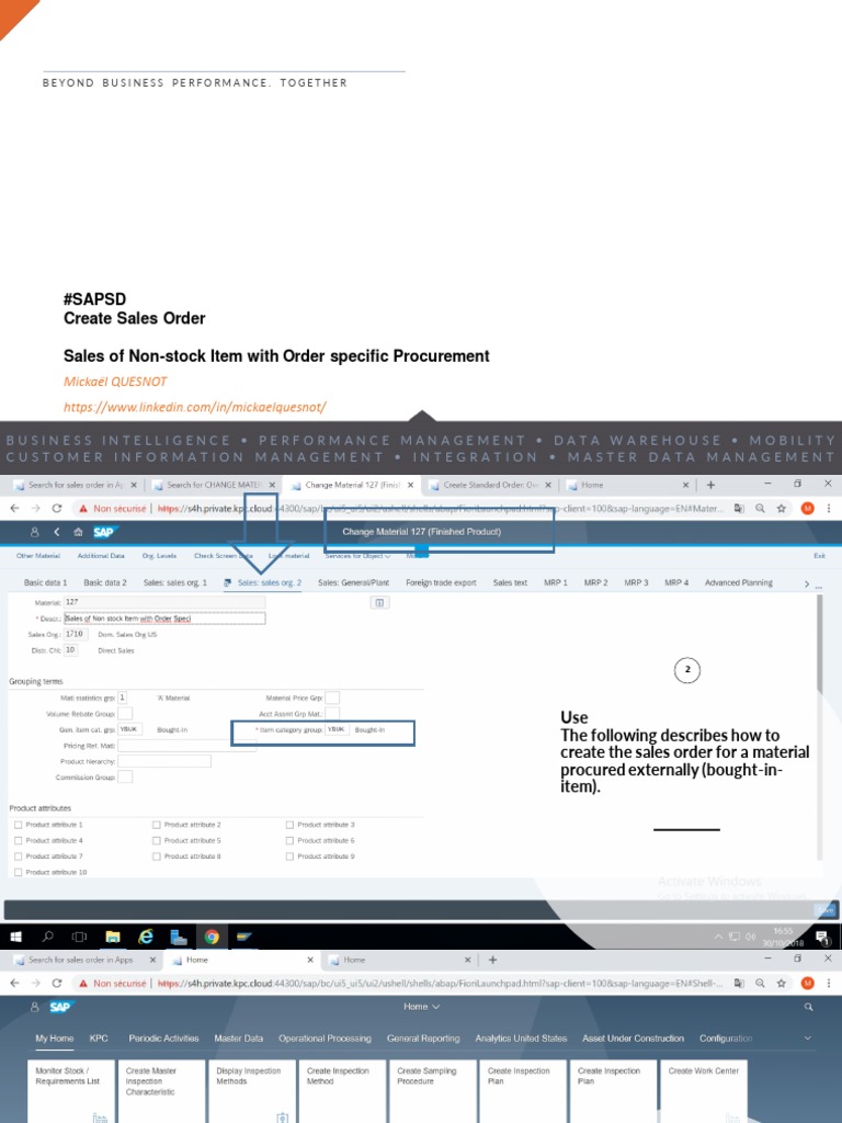 #Sapsd Create Sales Order Sales of Non-Stock Item With Order Specific ...