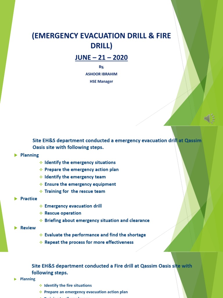 Emergency Evacuation & Fire Drill Summary | PDF | Emergency Evacuation ...