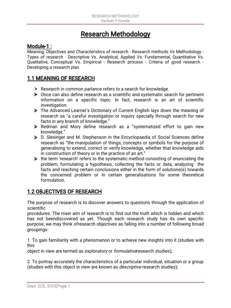 Research Methodology 1 1 | PDF