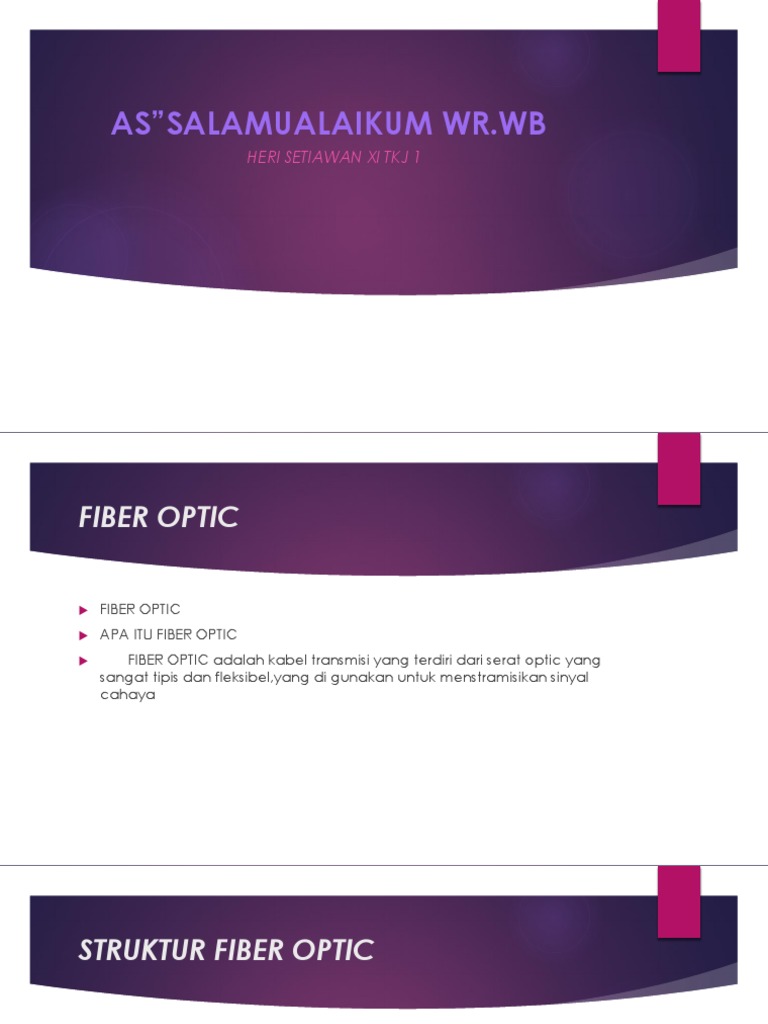 Struktur dan Jenis Fiber Optik | PDF
