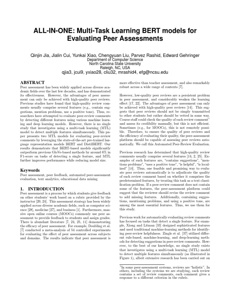 ALL-IN-ONE Multi-Task Learning | PDF | Peer Review | Learning