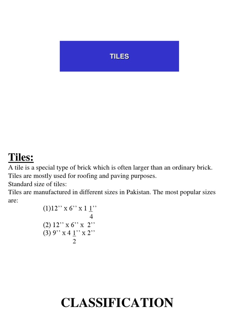 Tiles | PDF | Tile | Brick
