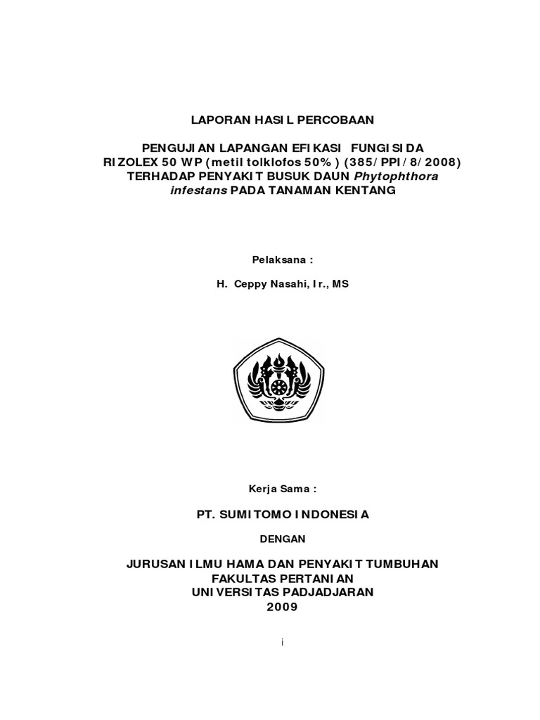 Efikasi Rizolex 50 WP pada Kentang | PDF