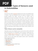 Car Sensors Used in A Car Engine List: Type Function Location | PDF ...