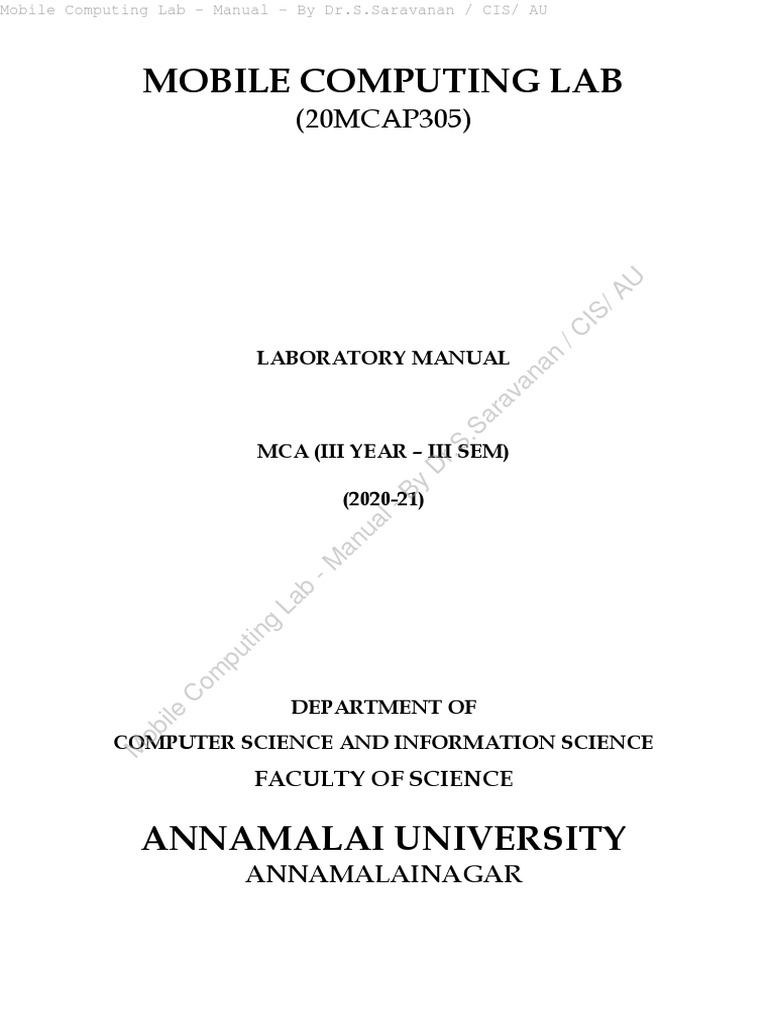 Annamalai Univercity Rules | PDF | Android (Operating System) | Application Software