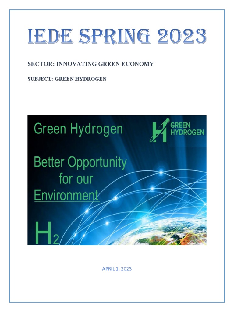 Iede - Green Hydrogen - Project Draft | PDF | Energy Storage | Renewable Energy