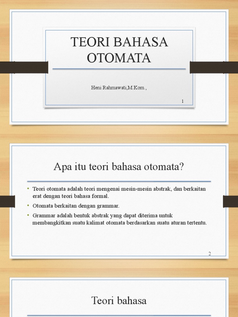 Teori Bahasa Otomata 1 | PDF | Metode & Bahan Ajar
