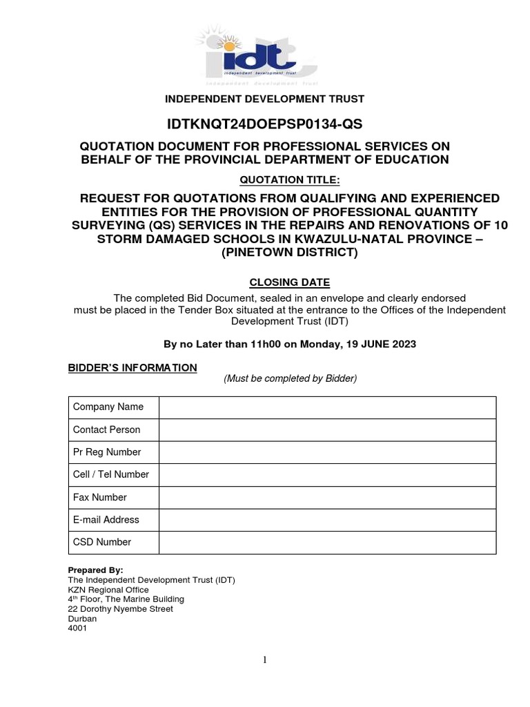 Idtknqt24doepsp0134-Qs Quotation Document | PDF | Value Added Tax ...