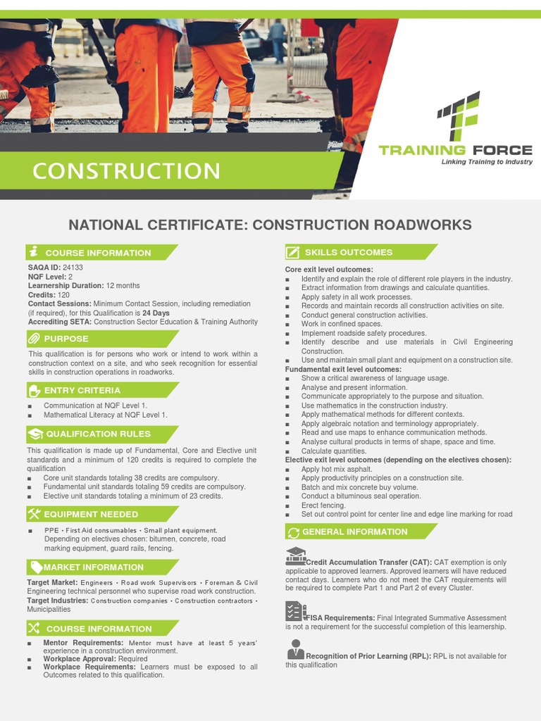 NC - Constructioin-Roadworks - NQF2 | PDF | Mathematics