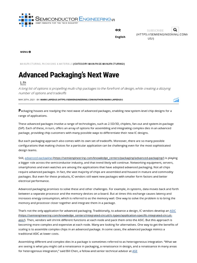Advanced Packaging Trends and Players | PDF | Integrated Circuit ...