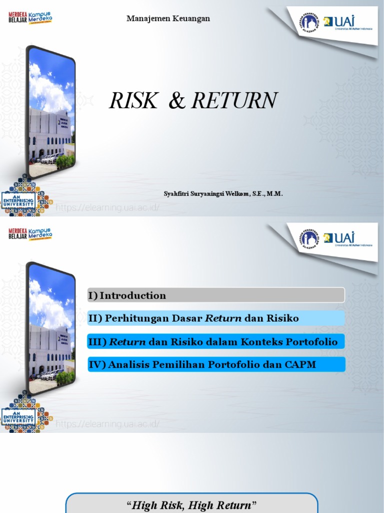Slide PPT - Materi 7 (Risk and Return) | PDF