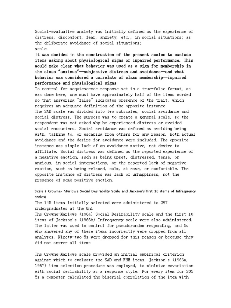 Social Distress Scale | PDF | Anxiety | Emotions