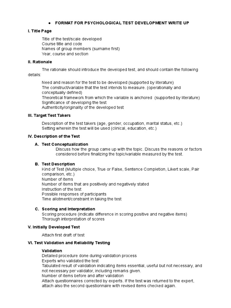 Format For Psychological Development Write Up | PDF | Evaluation Methods | Psychology
