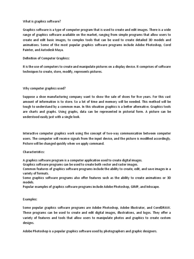 Graphics Software Pdf Graphics 3 D Computer Graphics 