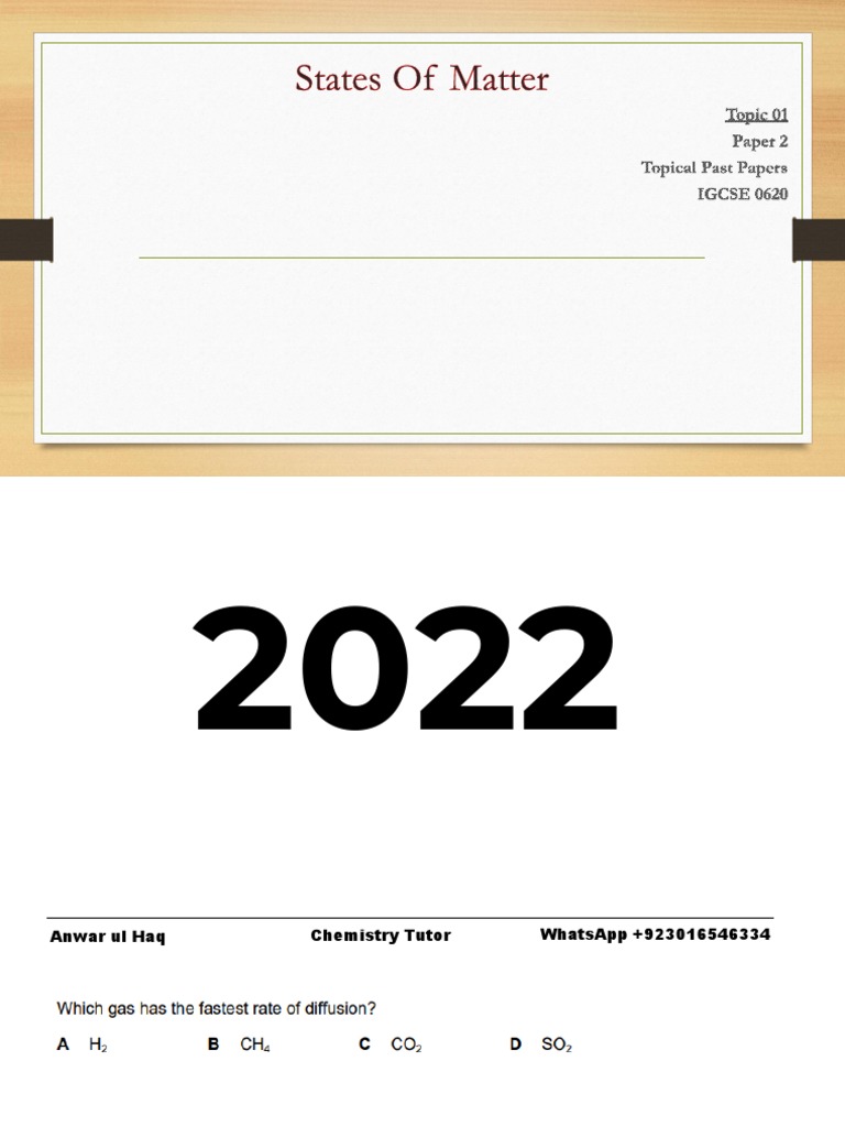 IGCSE Chemistry: States of Matter | PDF