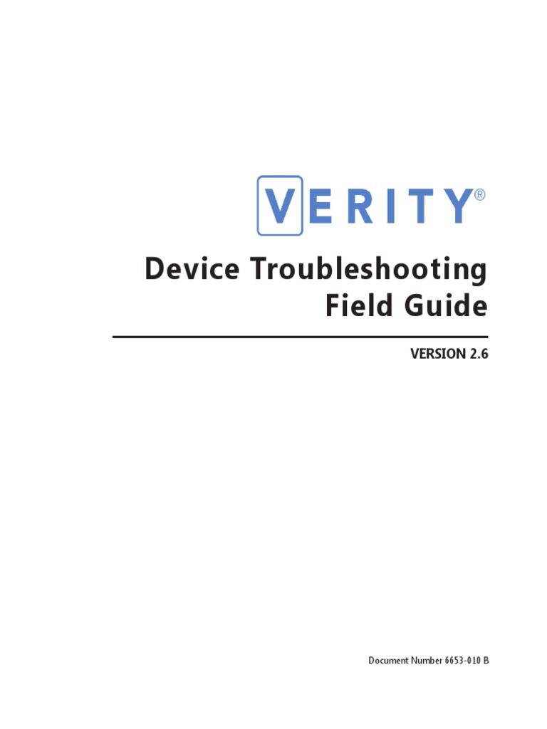6653-010 B - Verity - 2.6 - Device Troubleshooting Field Guide | PDF ...
