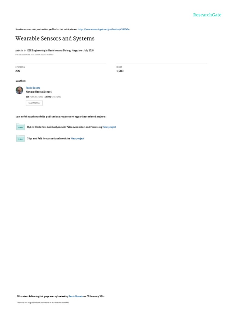 Wearable Sensors And Systems Pdf Wearable Technology Monitoring