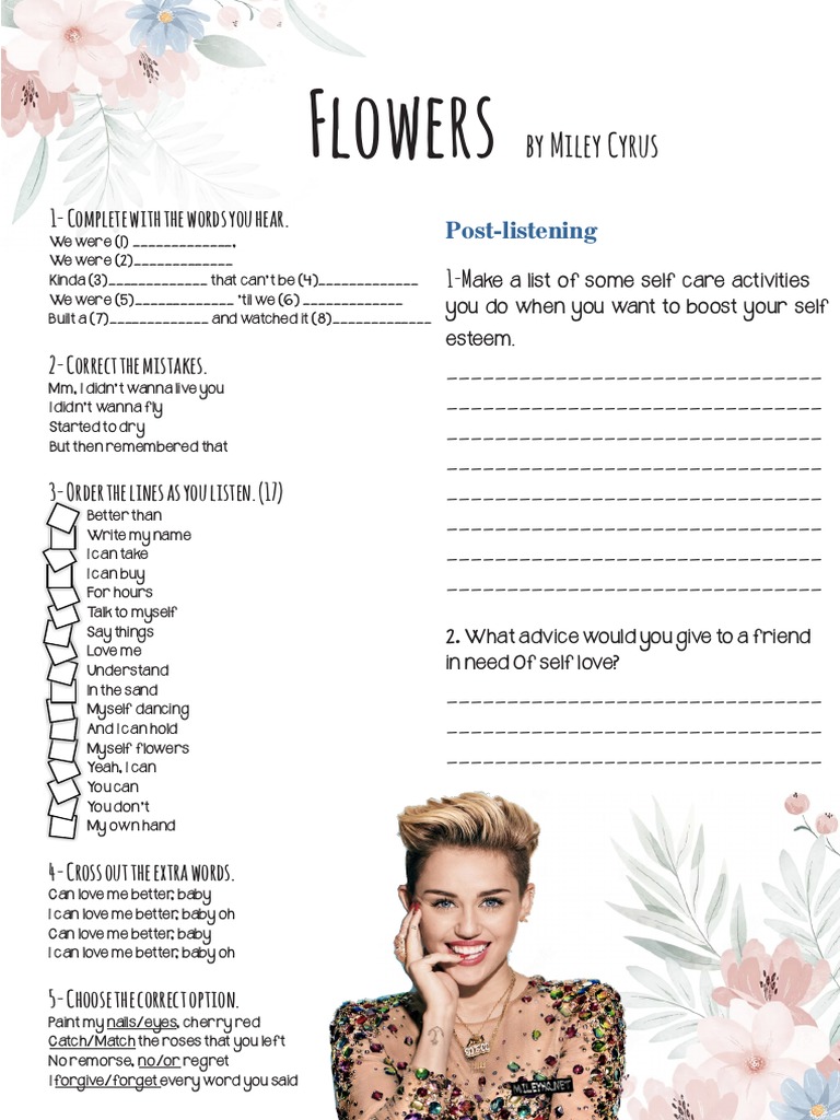 Flowers - Miley Cyrus | PDF | Language Arts & Discipline