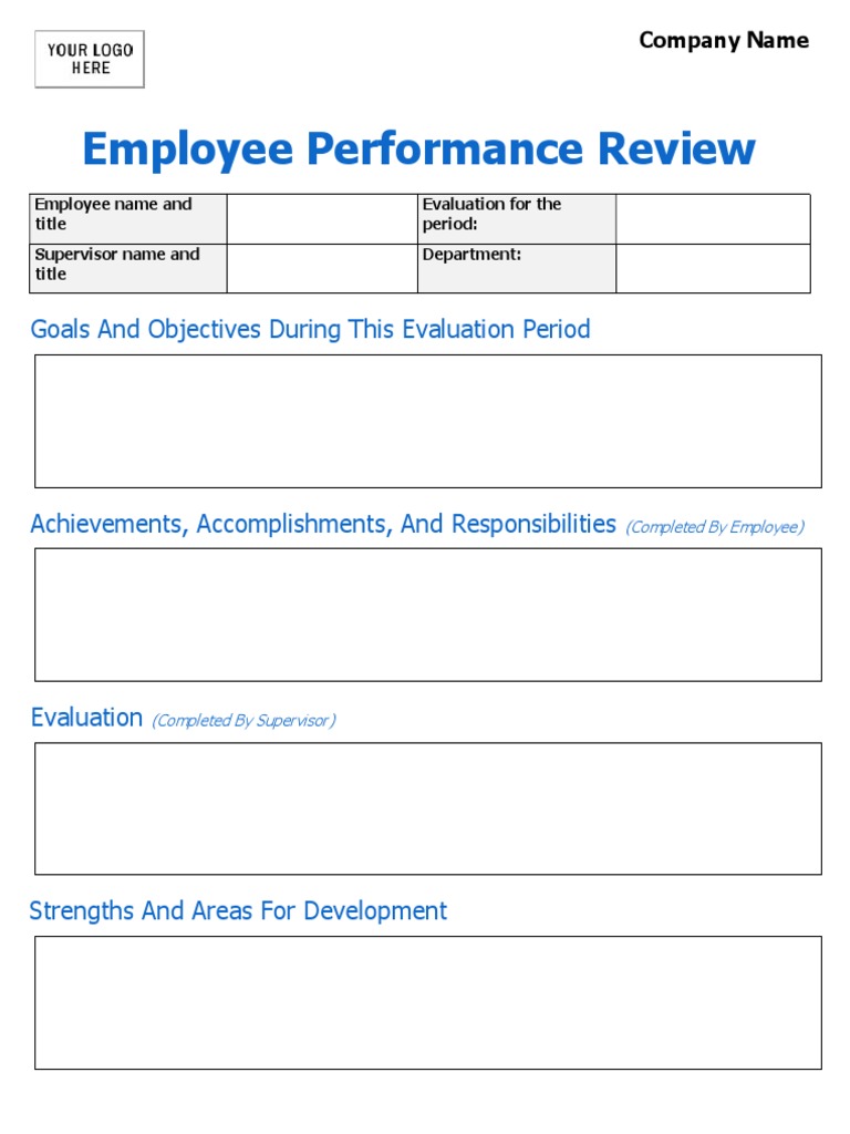 Employee Evaluation Template Excel | PDF