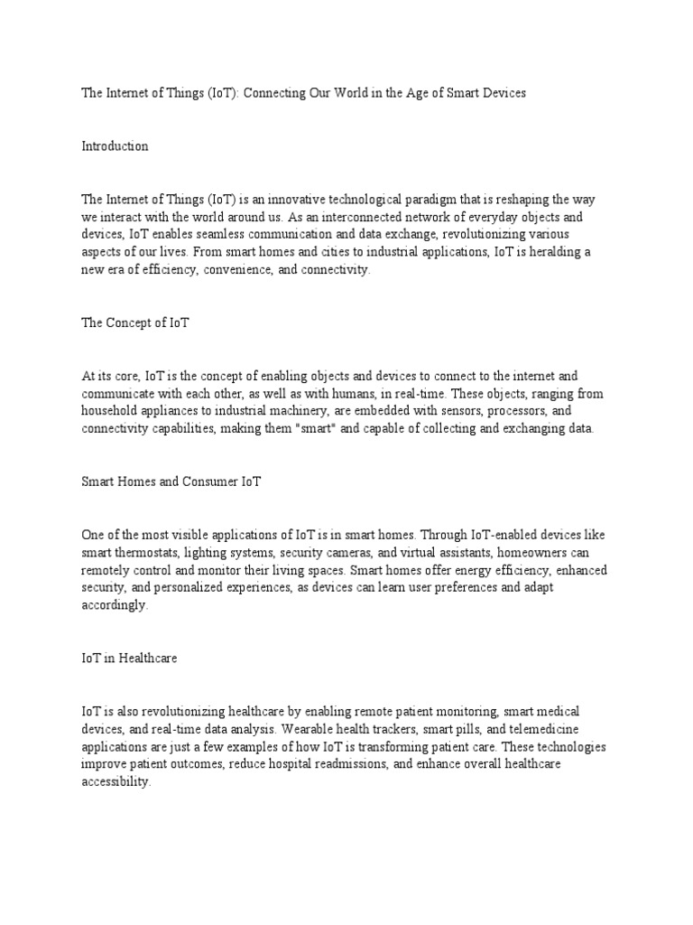 The Internet of Things | PDF | Internet Of Things | Home Automation