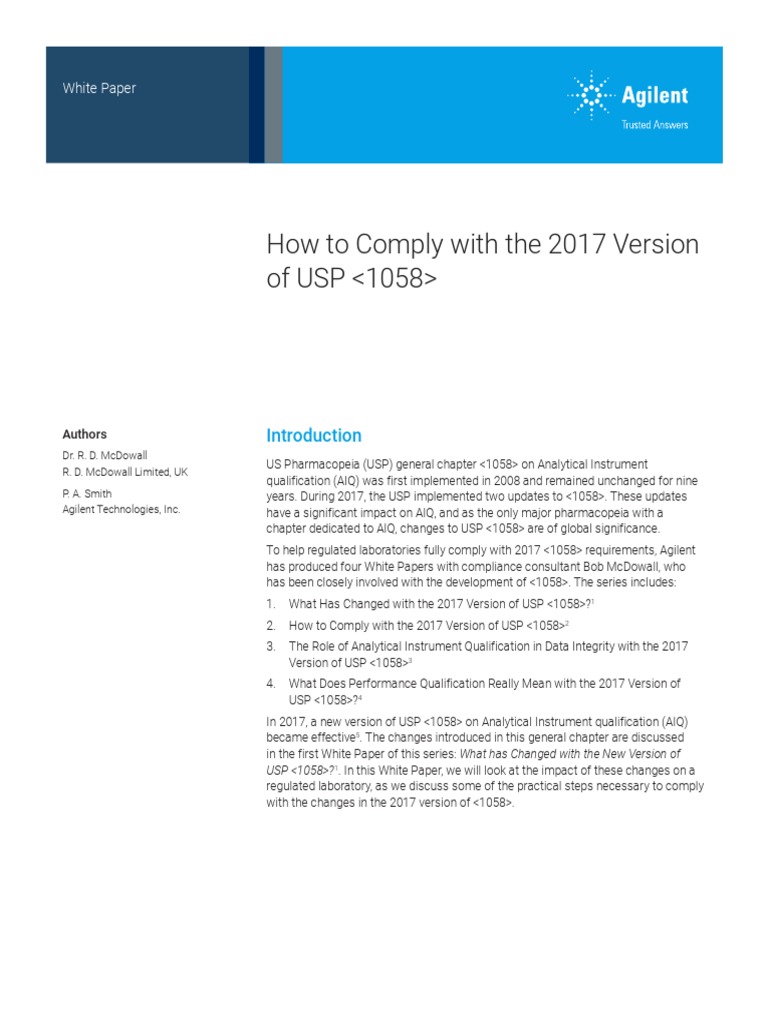 Compliance with USP Updates | PDF | Verification And Validation ...