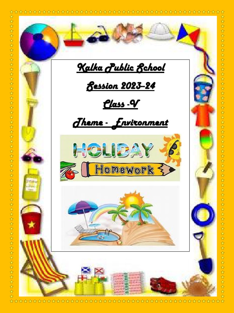 CLASS 5 Summer Holiday Homework | PDF