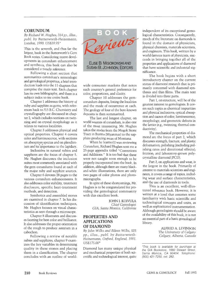 GG Book+Review 2 | PDF | Gemstone | Diamond