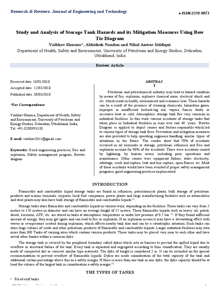 Storage Tank Fire Hazards Analysis | PDF | Leak | Oil Refinery