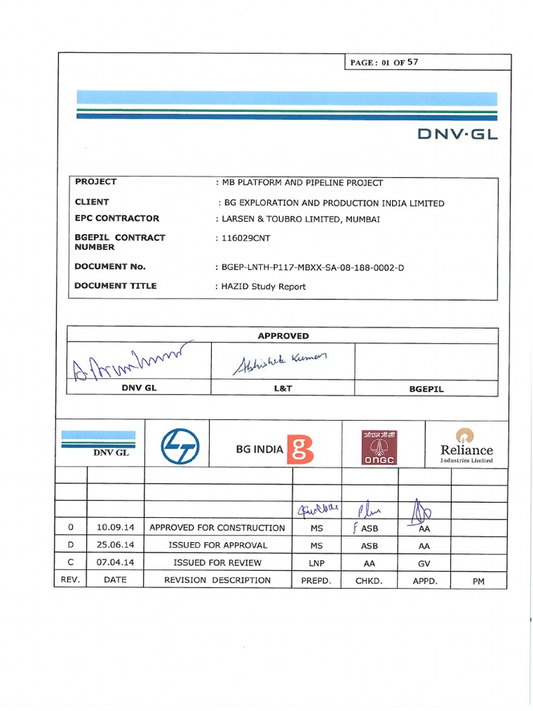 HAZID Study Report for MB Project | PDF | Safety