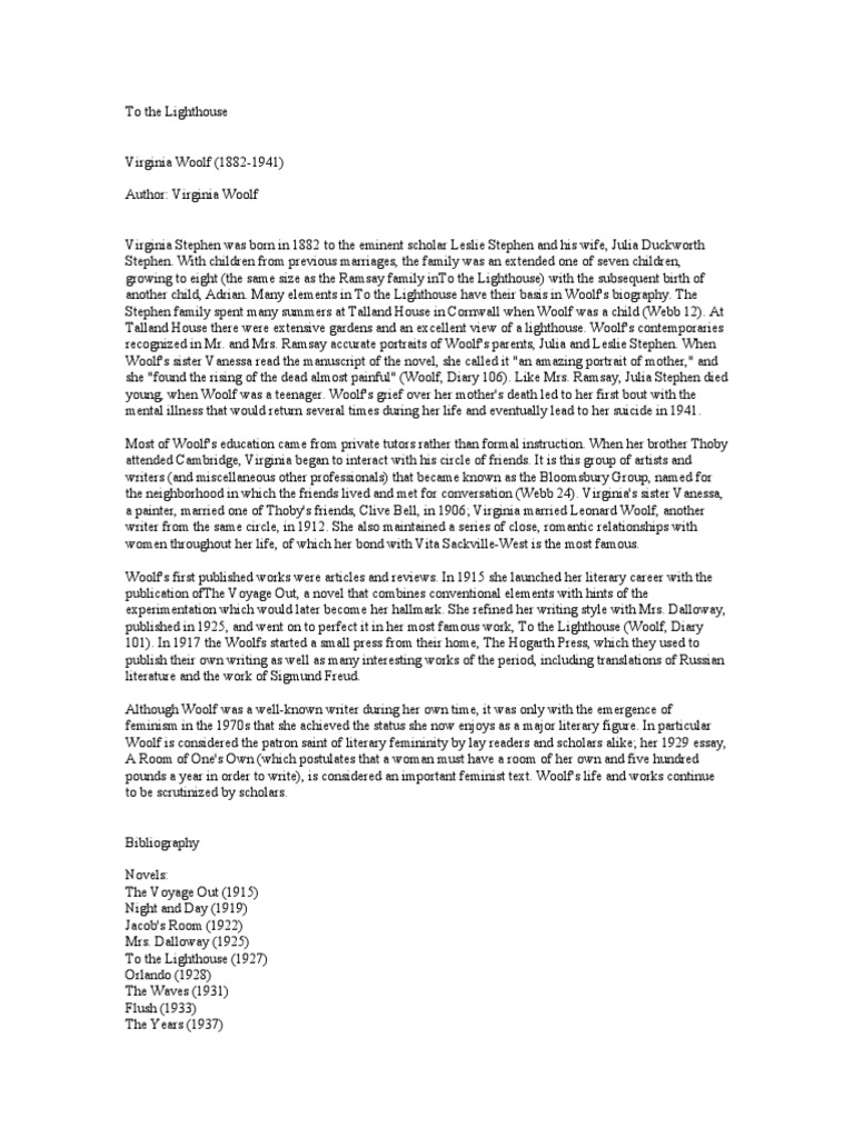 To The Light House | PDF | Virginia Woolf | To The Lighthouse