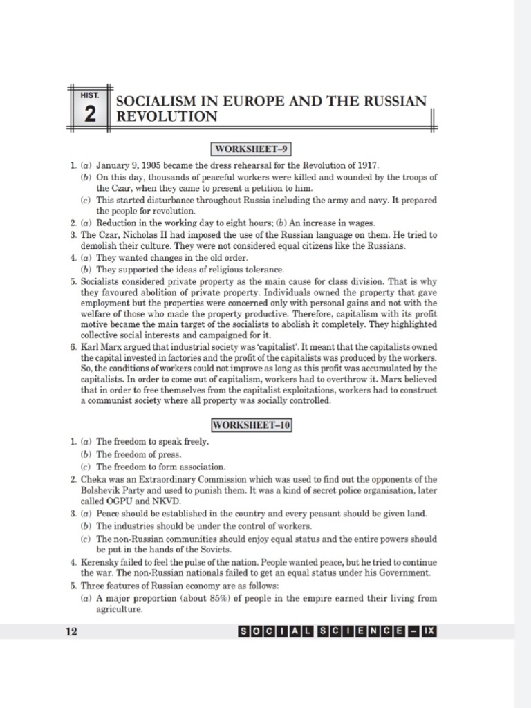 Socialism Worksheet | PDF