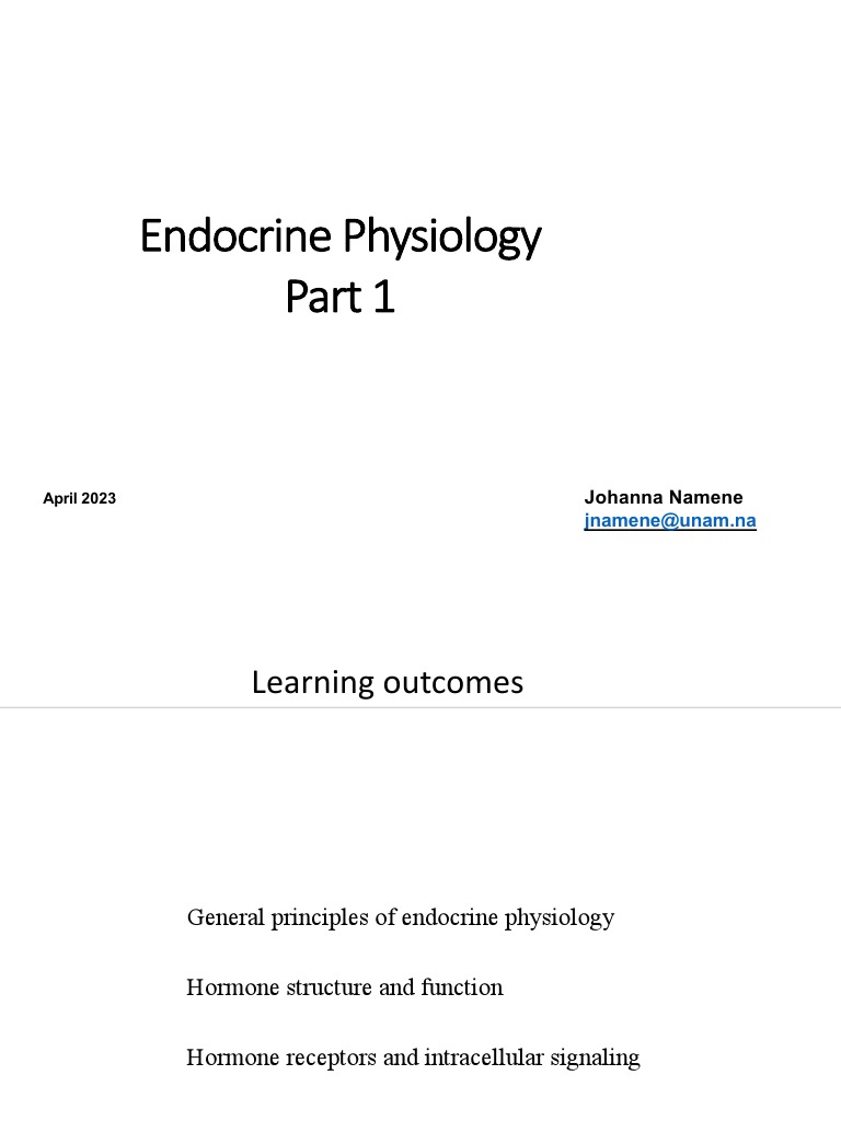 Endocrine Physiology - Part 1 | PDF | Hormone | Cell Signaling