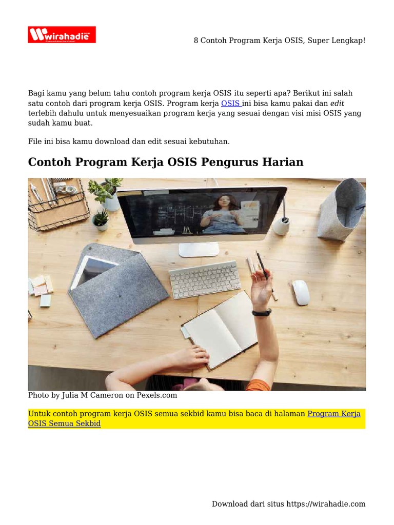 8 Contoh Program Kerja OSIS, Super Lengkap! | PDF