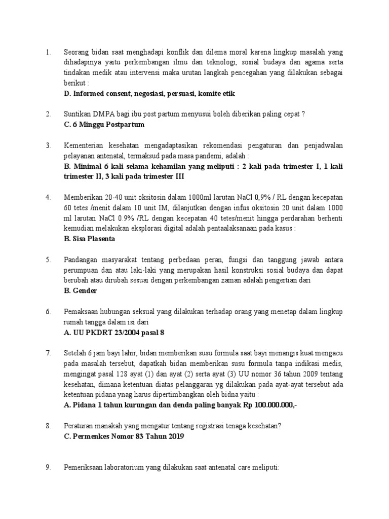 Soal Post Test IBI | PDF