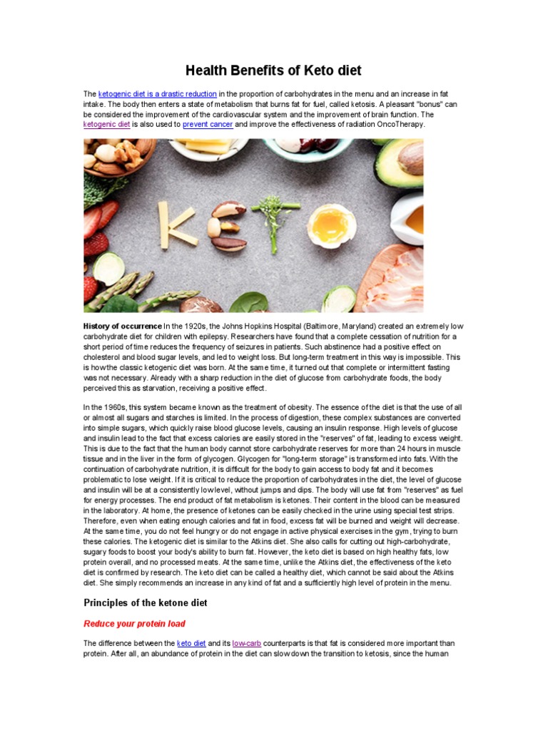 Health Benefits of Keto Diet | PDF | Ketogenic Diet | Dieting