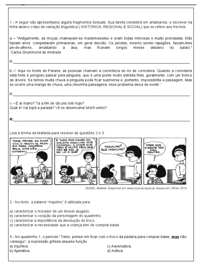 Prova Lana Editada | PDF | Assunto (gramática)