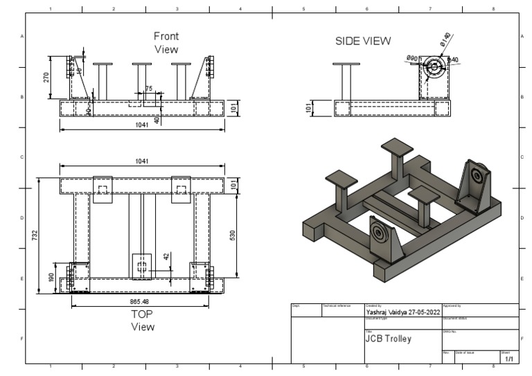 JCB Trolley Drawing v2 | PDF