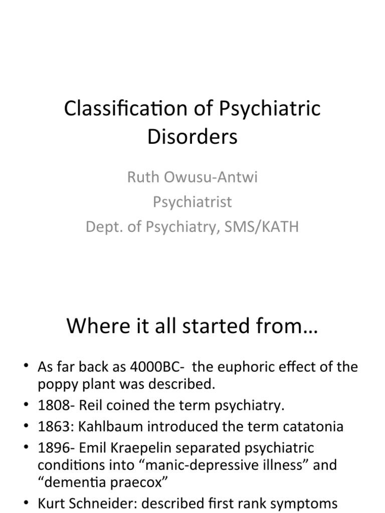 Copy-Classification of Psychiatric Disorders | PDF | Hallucination ...