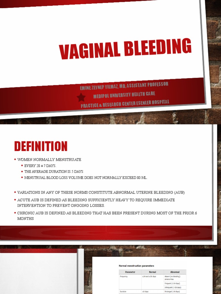 Vaginal Bleeding | PDF | Uterus | Menstruation