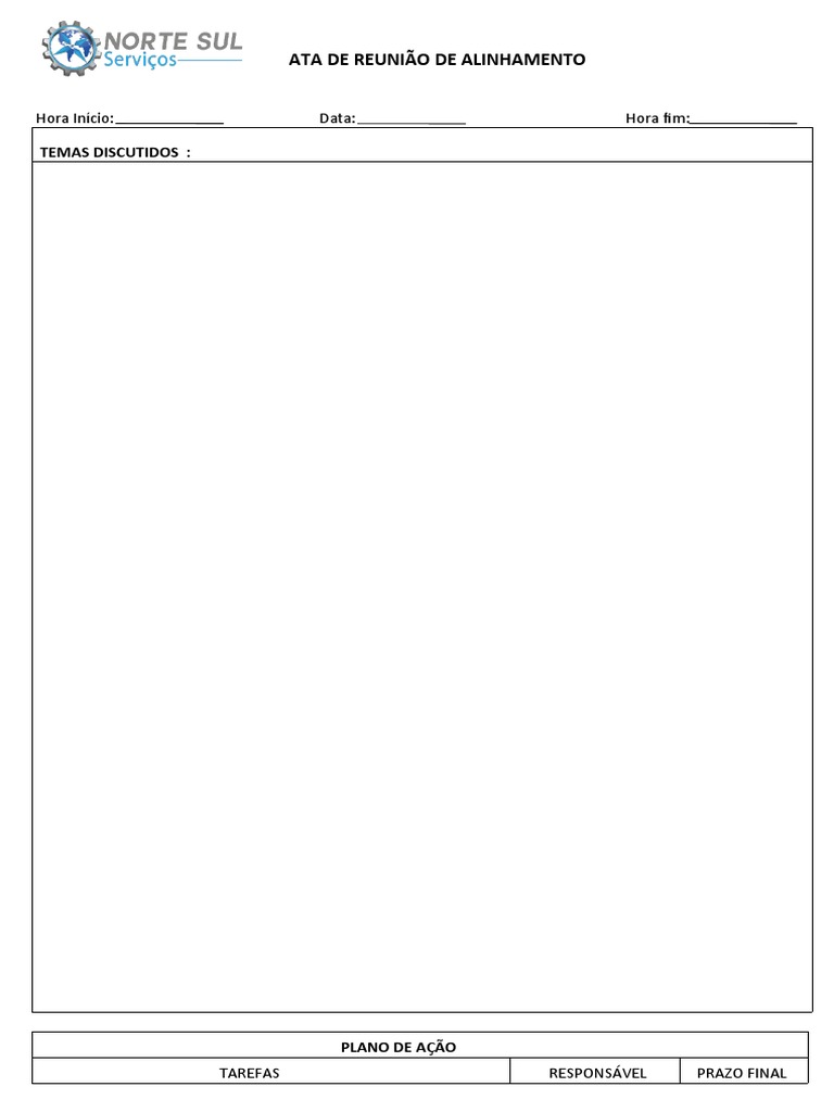 Template - Ata Reunião Diária de Alinhamento | PDF | Casa e Jardim