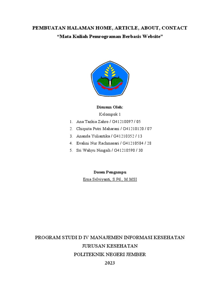 Pembuatan Halaman Home | PDF