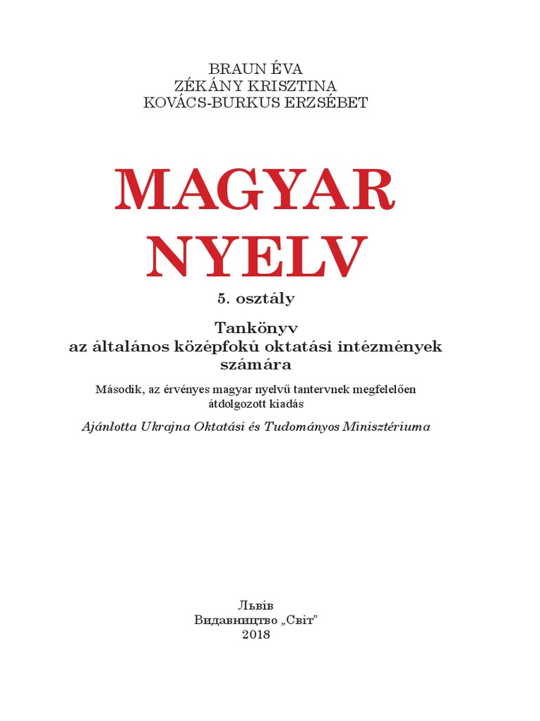 Nyelvtan 5.o. Tk. | PDF