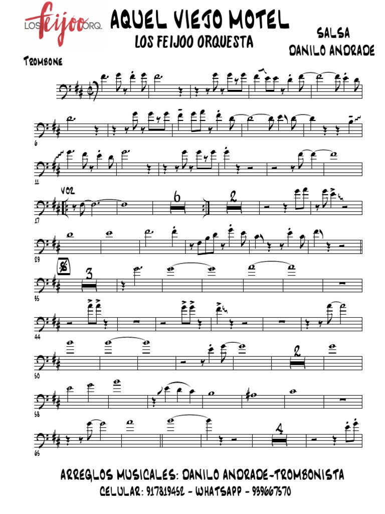 AQUEL VIEJO MOTEL (DANILO ANDRADE) - Trombone | PDF