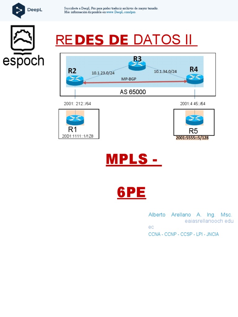 Clase 18. Mpls 6pe Es-Es2023 | PDF | Yo Pv6 | Redes