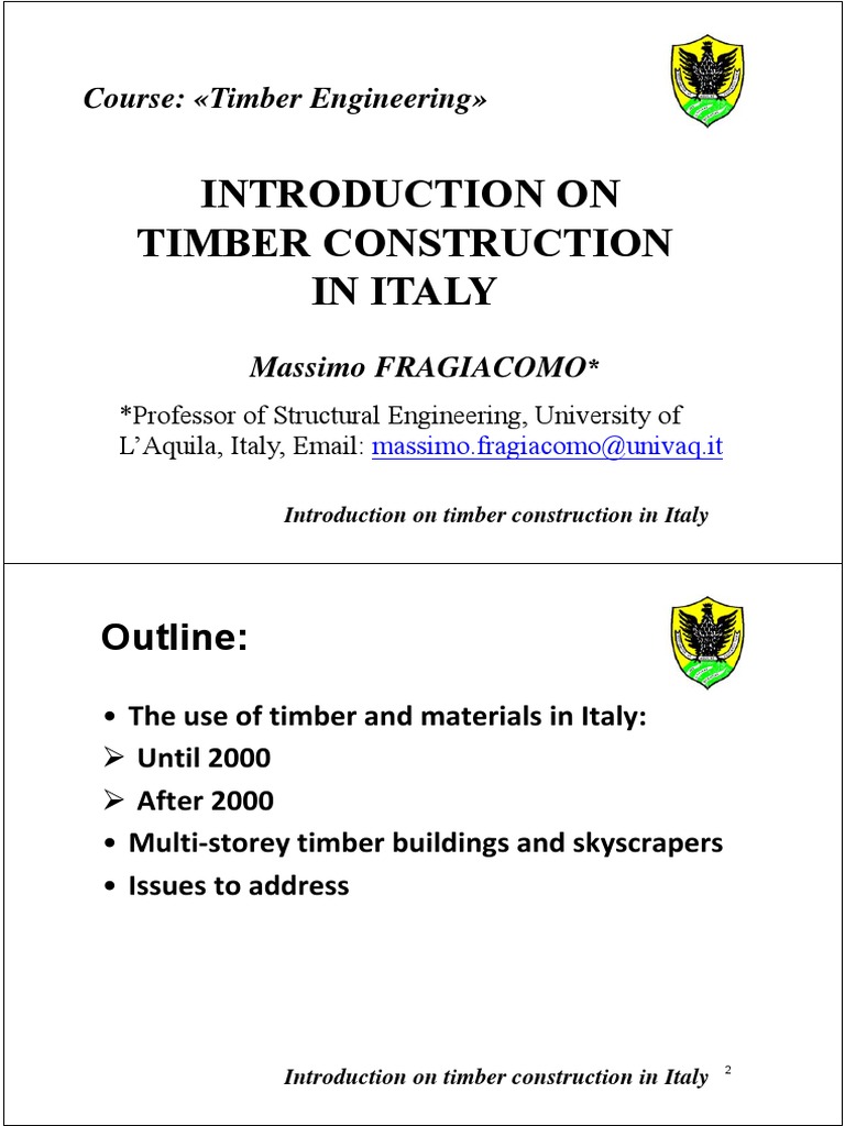 2 Introduction On Timber Construction in Italy 2021 | PDF | Lumber ...