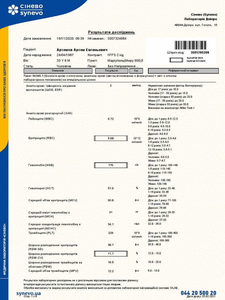 Synevo Results 18.11.2020 | PDF
