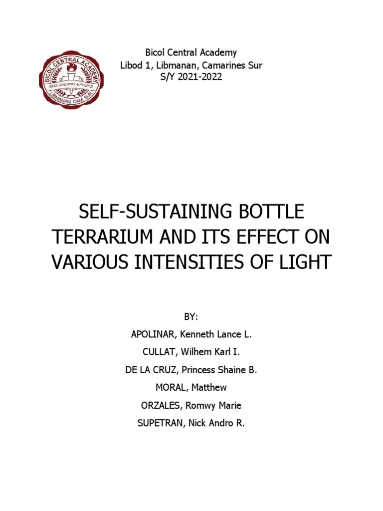 Full Research Terrarium in A Bottle | PDF | Hydrology | Plants